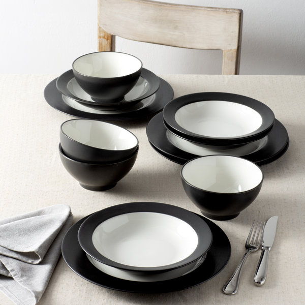 Noritake Colorwave 12-Piece Rim Dinnerware Set, Service for 4 & Reviews | Wayfair